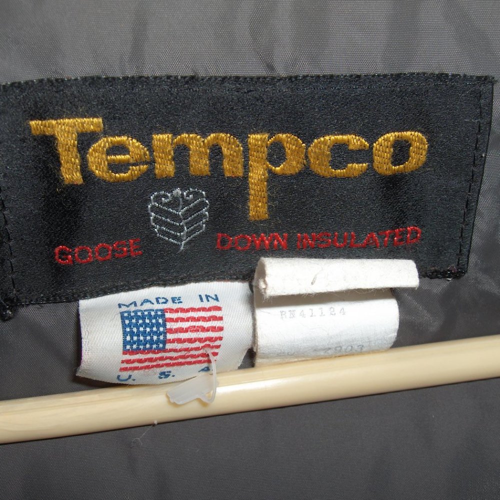 Tempco Coat Goose Down Insulation Measures 46" Chest - Gem